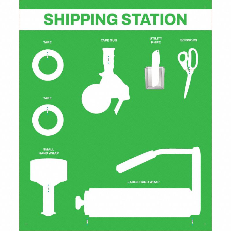 VISUAL WORKPLACE INC., Green, 36 in x 30 in, Shadow Board - 913N90|30 ...