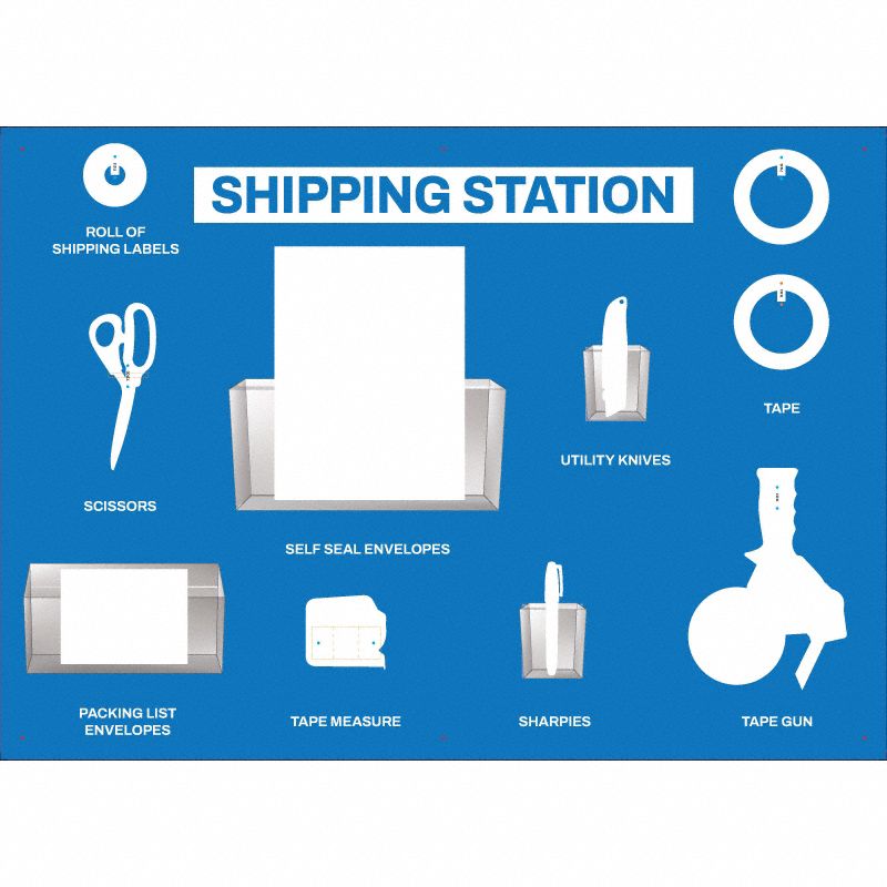 VISUAL WORKPLACE INC., Blue, 30 in x 42 in, Shadow Board - 913N80|30 ...