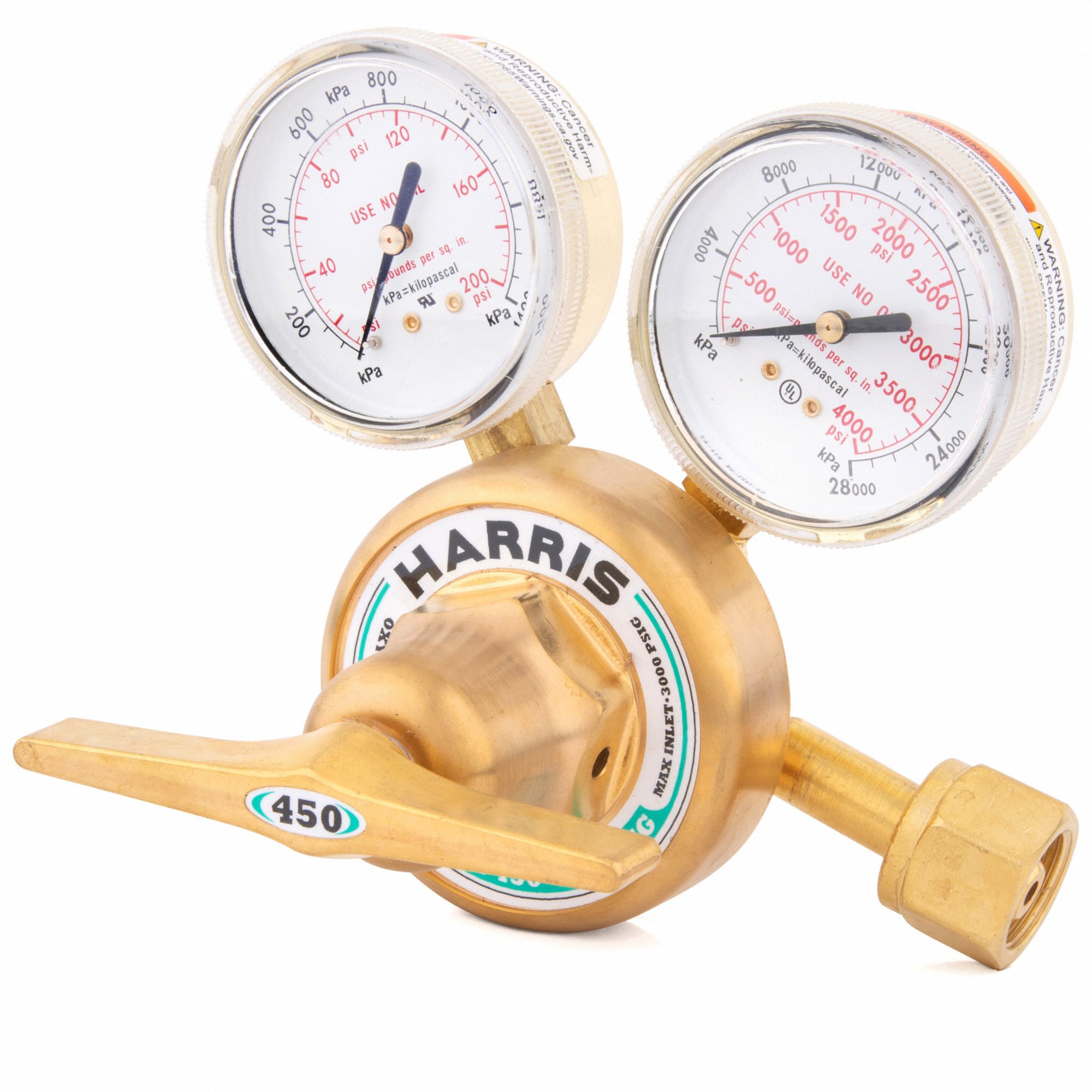 HARRIS Gas Regulator: Single Stage, CGA 540 Inlet, 9/16"-18 M RH Outlet ...