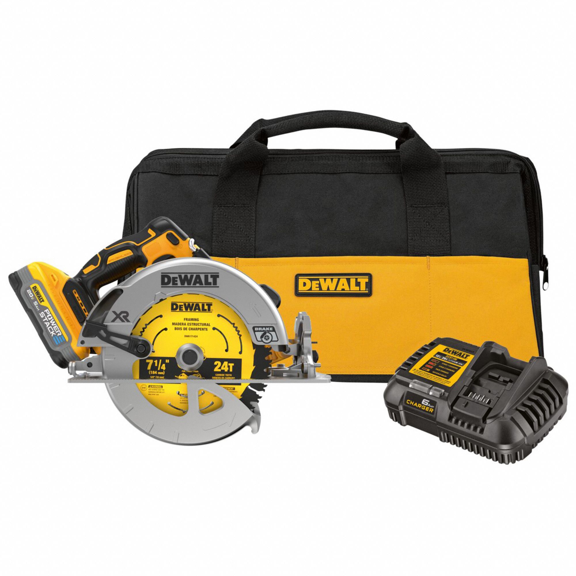 DEWALT, 7 1/4 in Blade Dia., Right, Circular Saw - 801AD3|DCS570H1 ...