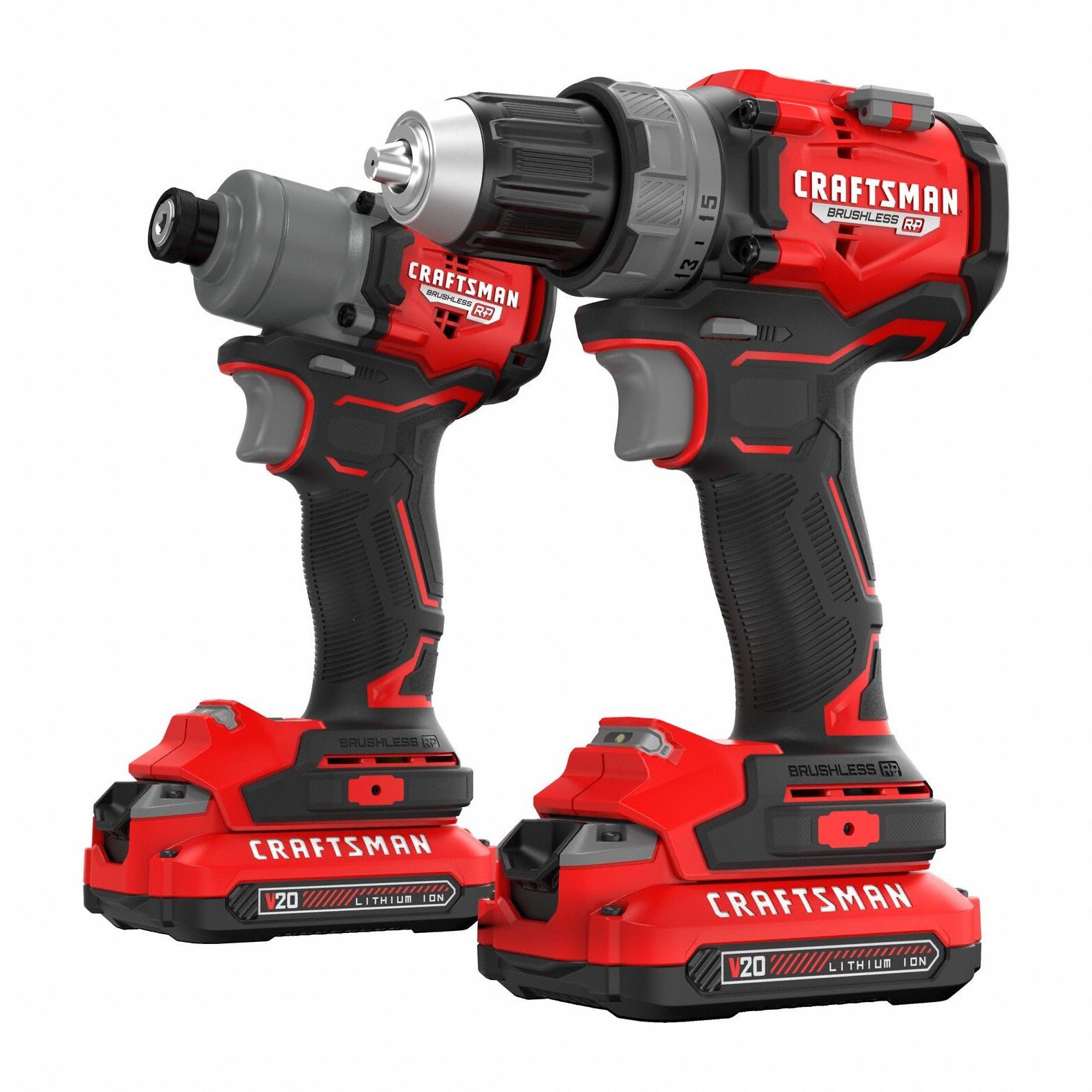 CRAFTSMAN, CRAFTSMAN V20* BRUSHLESS RP(TM) 2 Tool Combo Kit With Two 1. ...