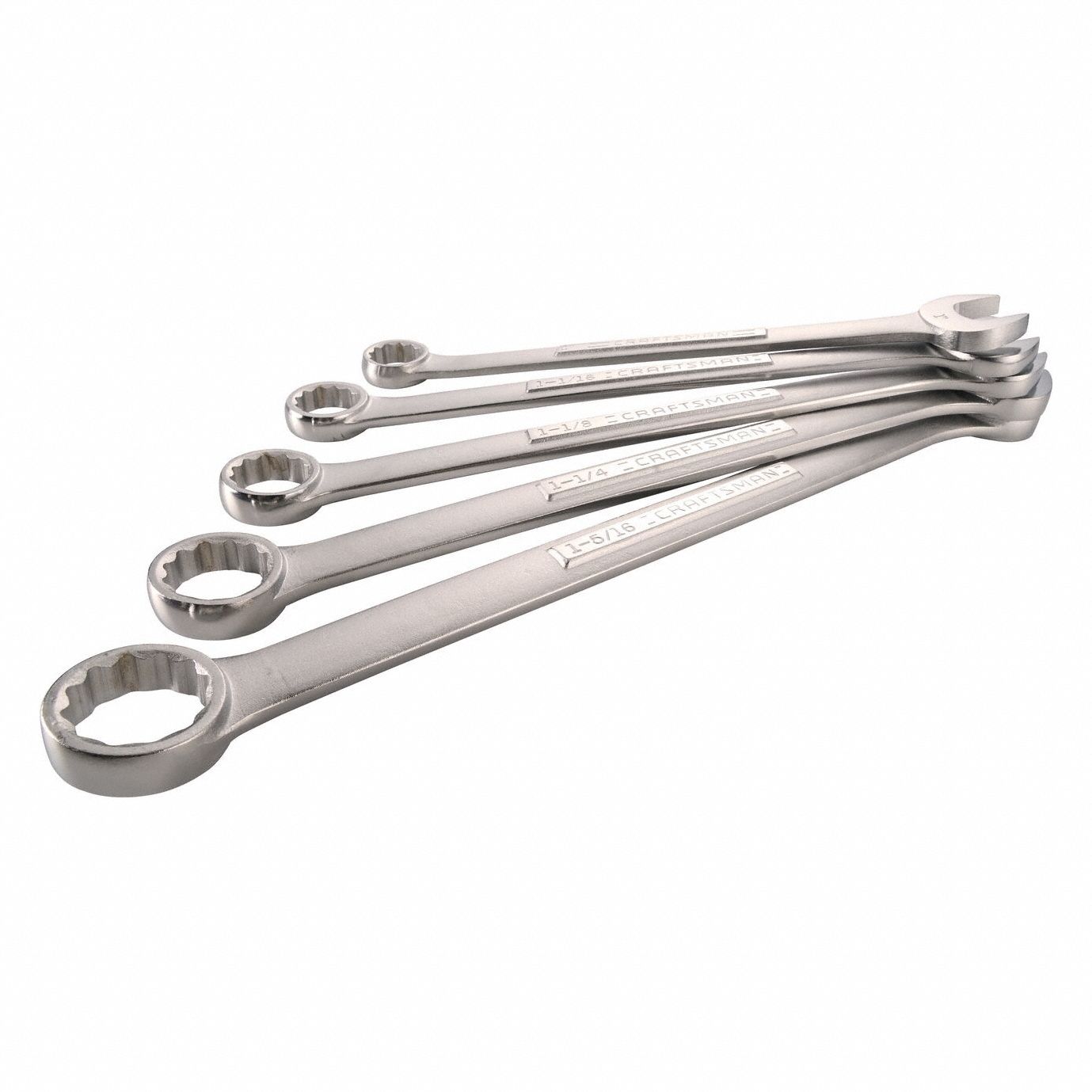 CRAFTSMAN, Alloy Steel, Chrome, Combination Wrench Set - 380NR8 ...