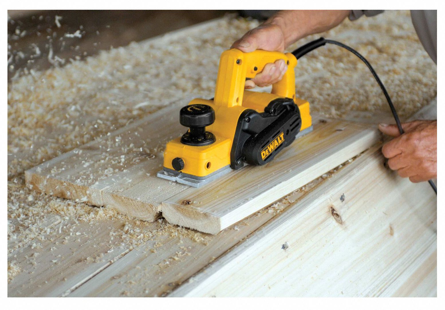DEWALT Corded Hand Planer: Flat, 120V AC, 5.5 A, 3 1/4 in Blade Wd, 1/ ...
