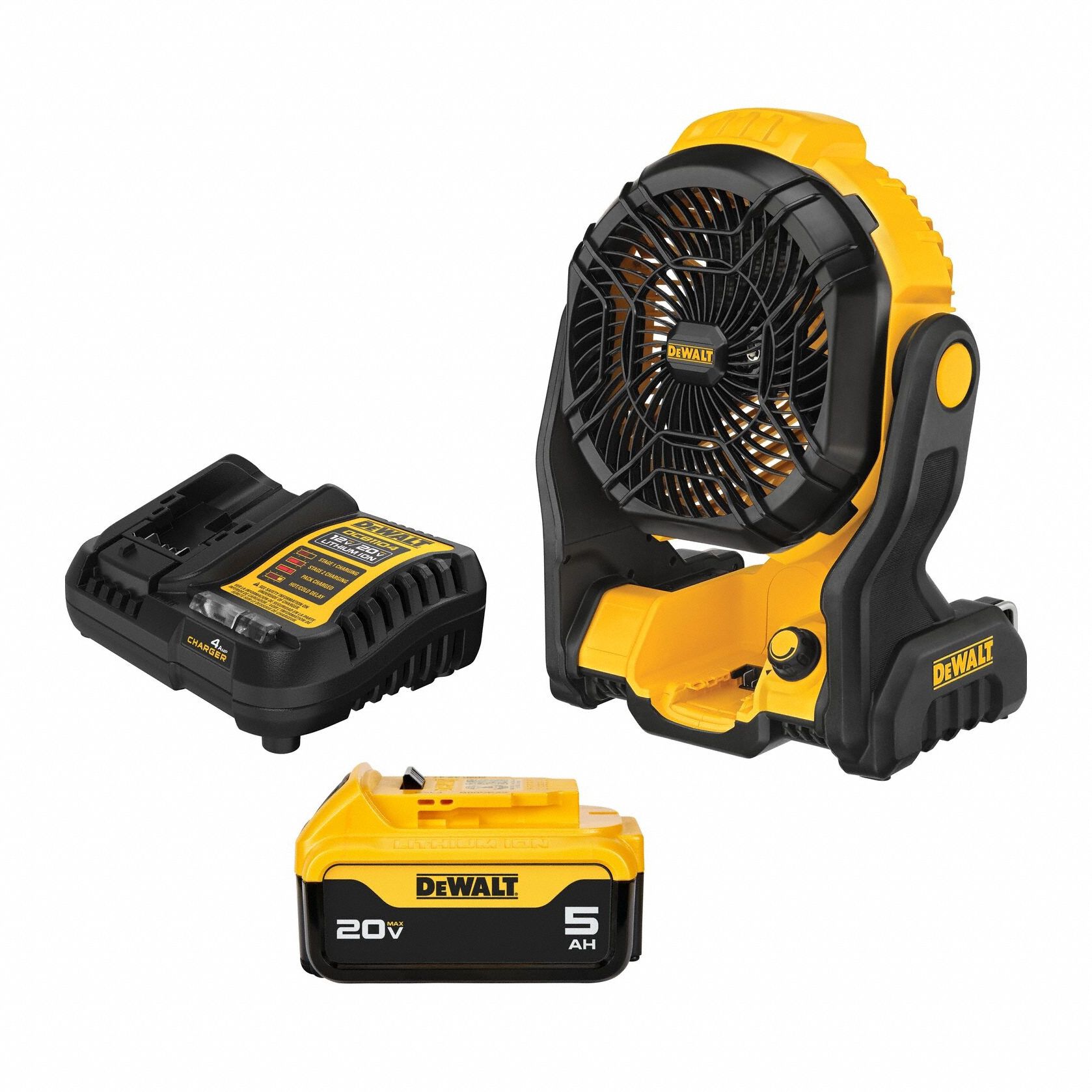 DEWALT, 20V MAX*, 11 in Blade Dia., Jobsite Fan - 832UG5|DCE512P1 ...