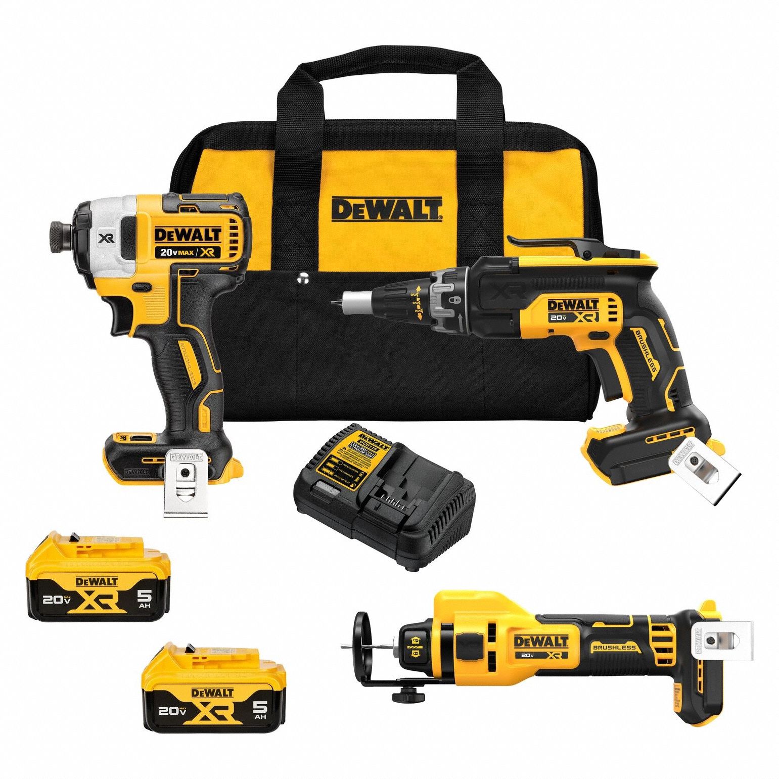 DEWALT, 3 Tools, 20 V DC Volt, Cordless Tool Combination Kit - 813UA0 ...