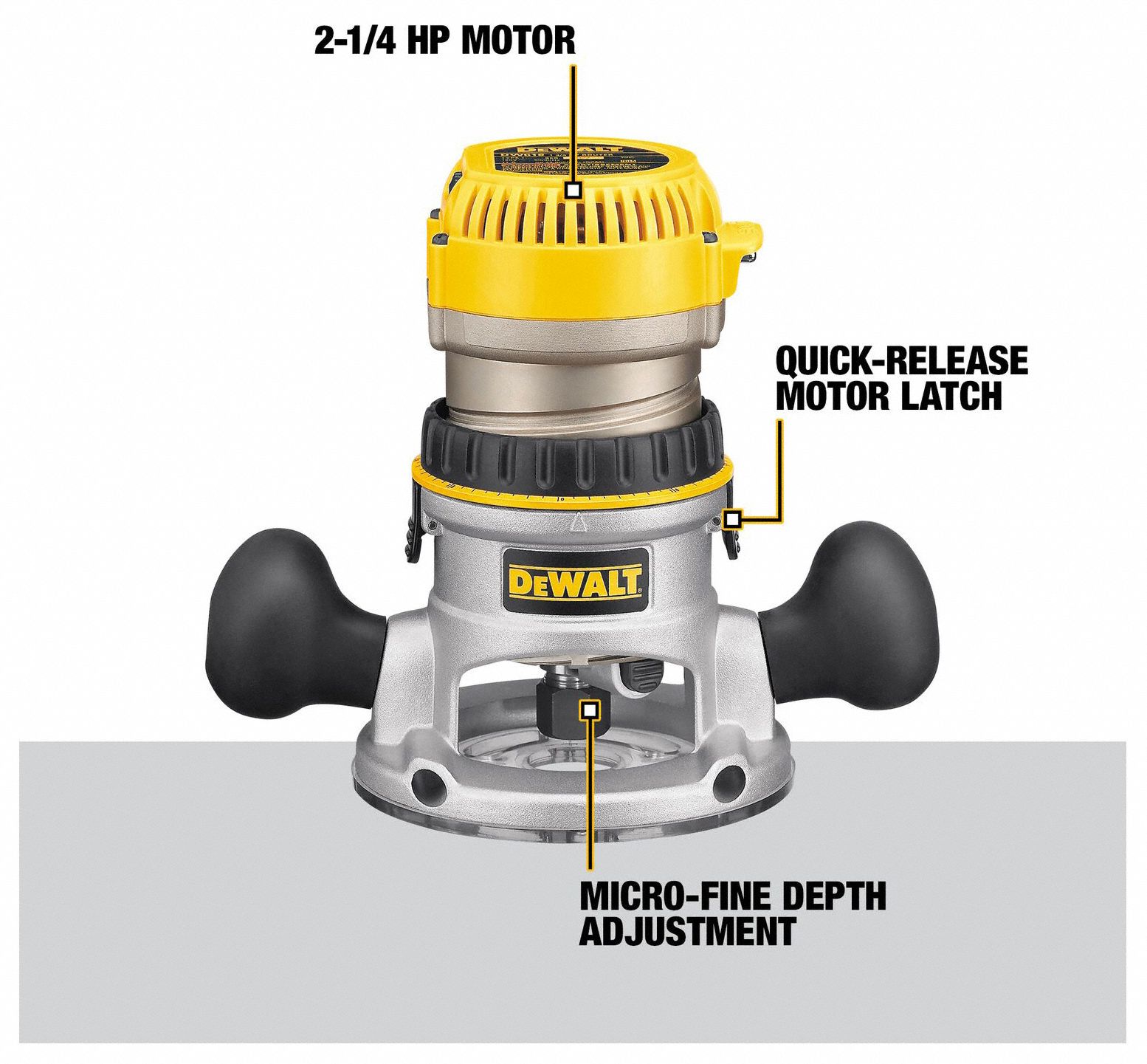 DEWALT Router: Mid-Size, Fixed Base, 2.25 hp, Variable Speed, 24,000 ...