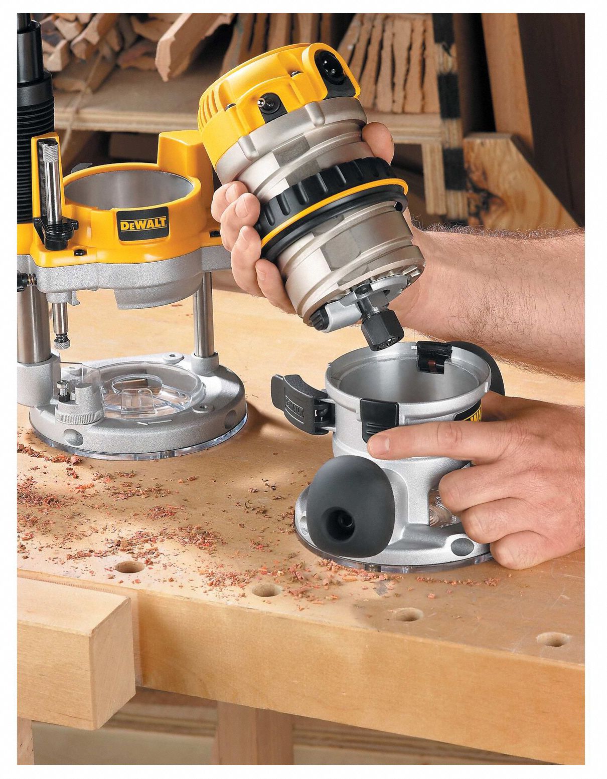 DEWALT Router: Mid-Size, Fixed Base, 2.25 hp, Variable Speed, 24,000 ...
