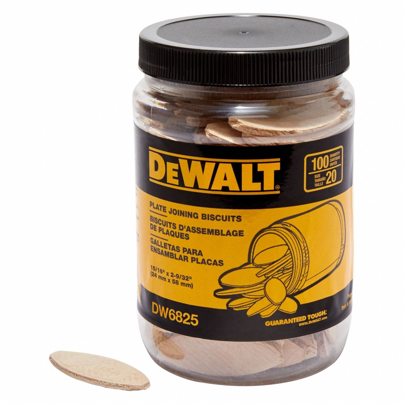 DEWALT, #20 Biscuit Size, Beech Wood, Joining Biscuits - 807VY2|DW6825 ...
