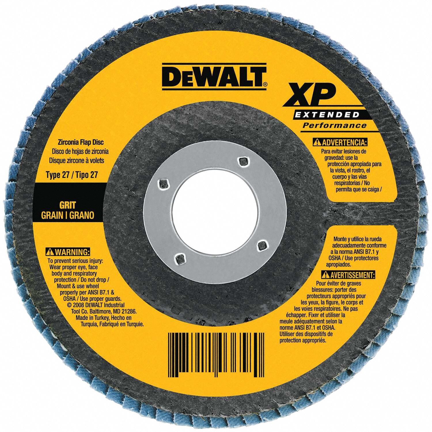 DEWALT, Type 29, 4-1/2" x 5/8"-11, Flap Disc - 6HD56|DW8312 - Grainger