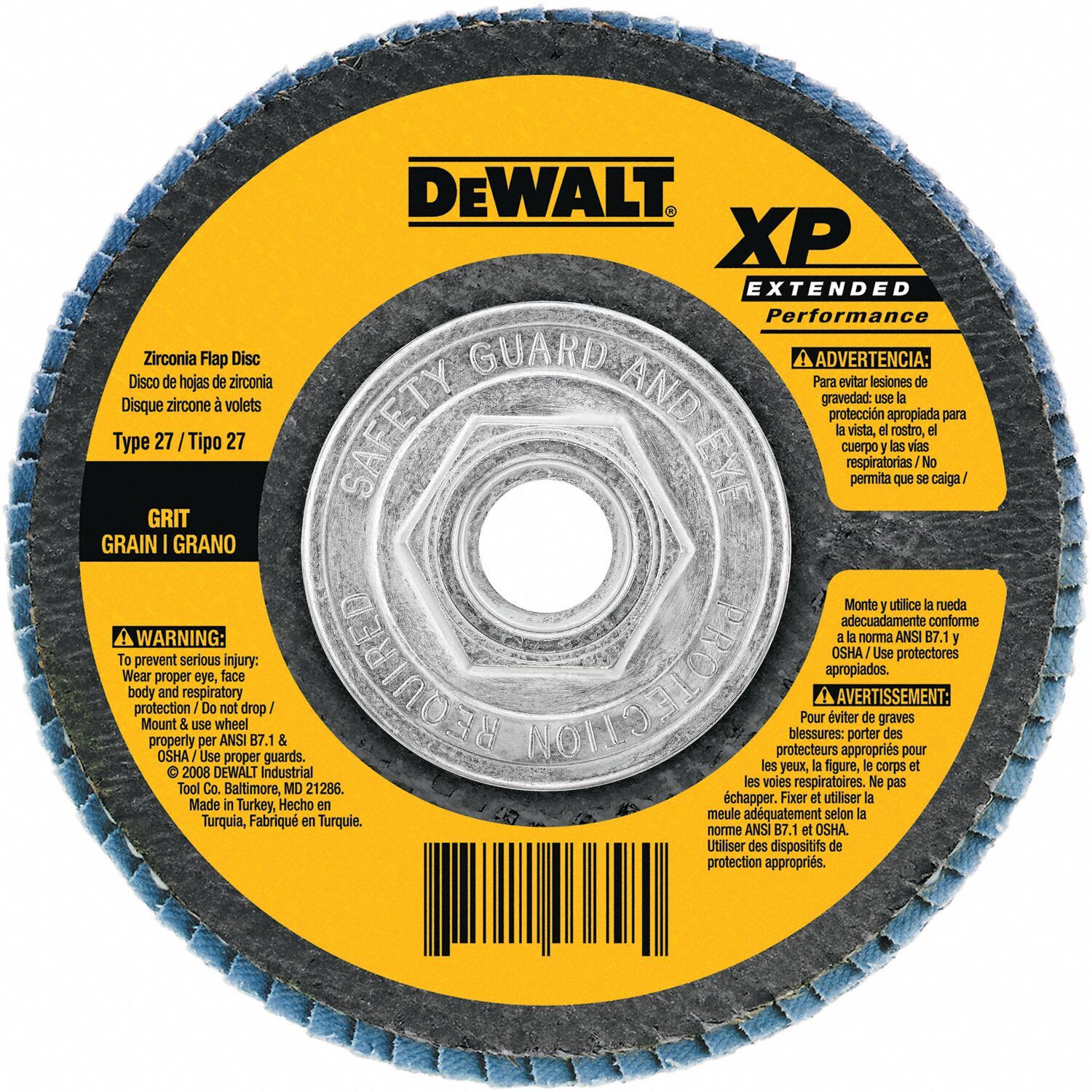 DEWALT, Type 27, 4-1/2" x 5/8"-11, Flap Disc - 13J214|DW8356 - Grainger