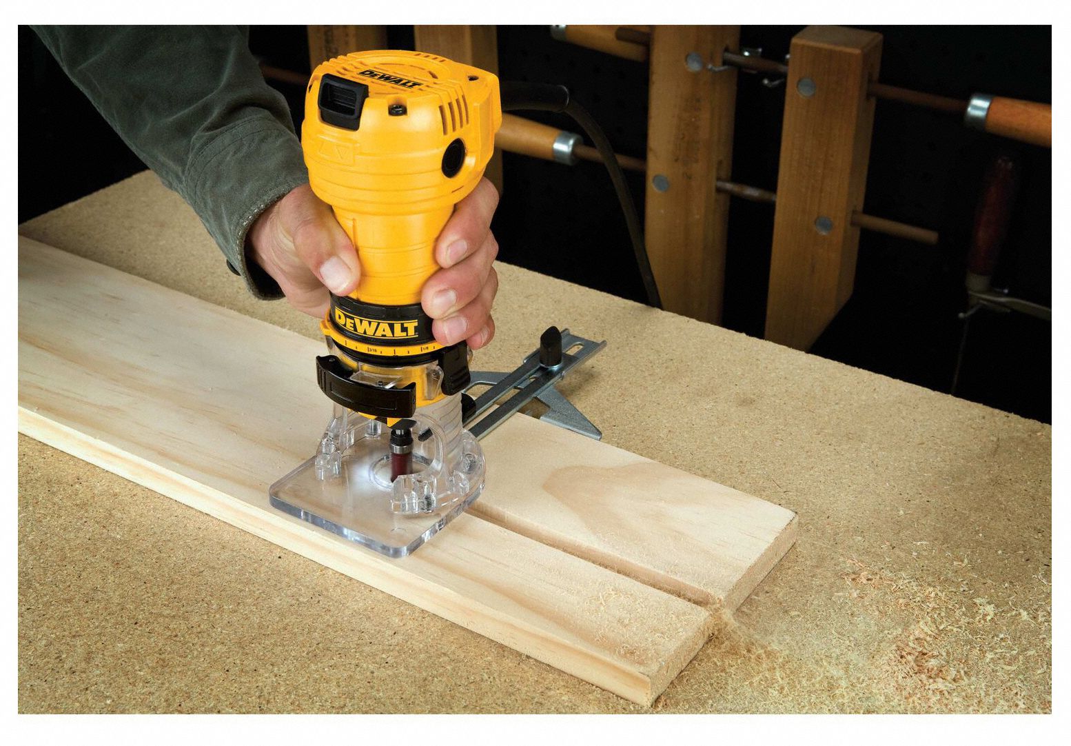DEWALT Laminate Trimmer: Compact, Fixed Base, 0.88 hp, Fixed Speed ...