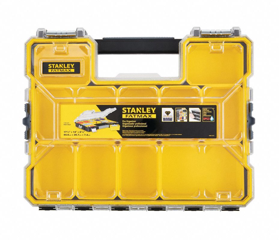 STANLEY Caja con Compartimentos, Cierre Doble, Transparente/Negro ...