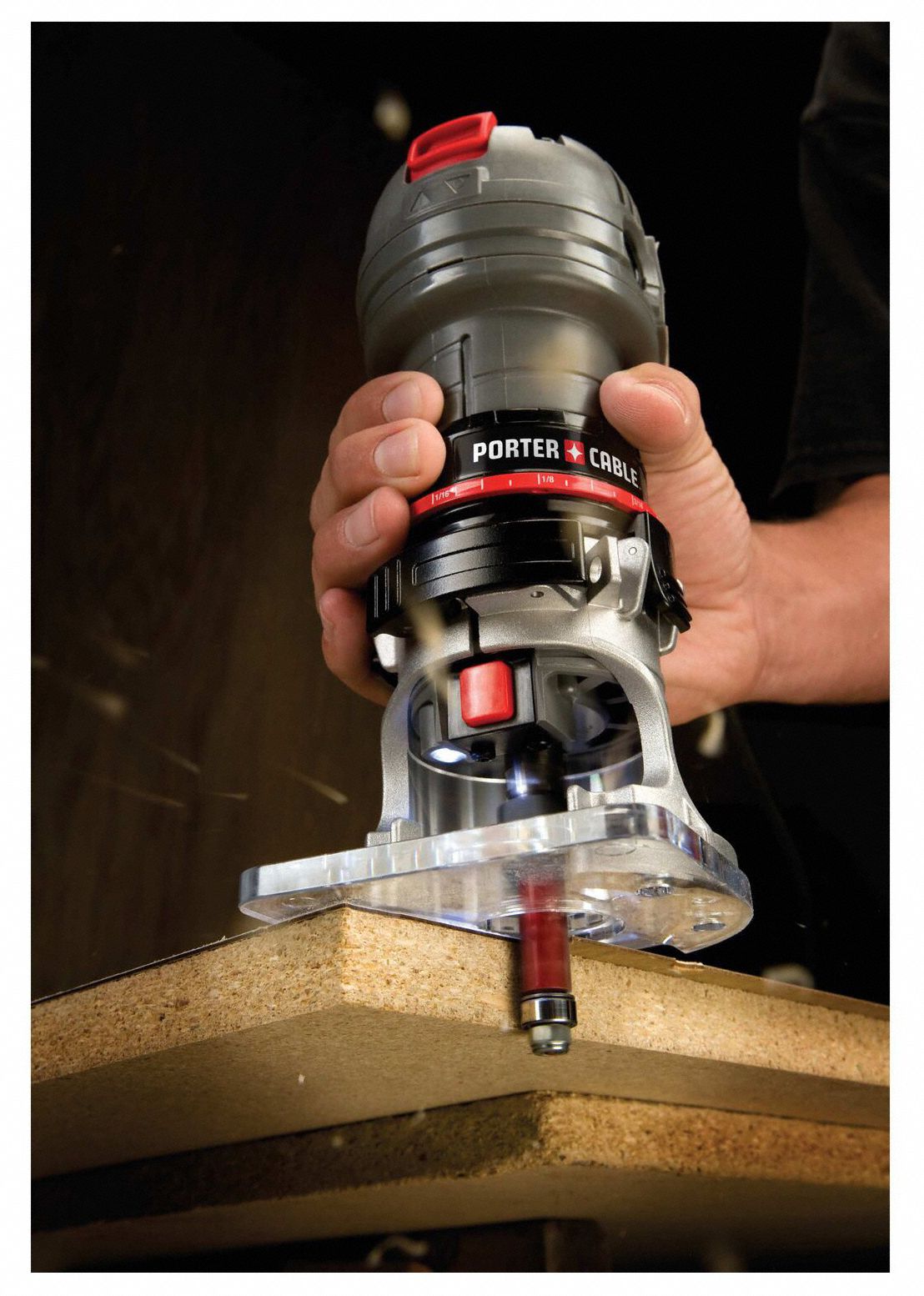 PORTER CABLE Laminate Trimmer: Compact, Fixed Base, 1.25 hp, Fixed ...