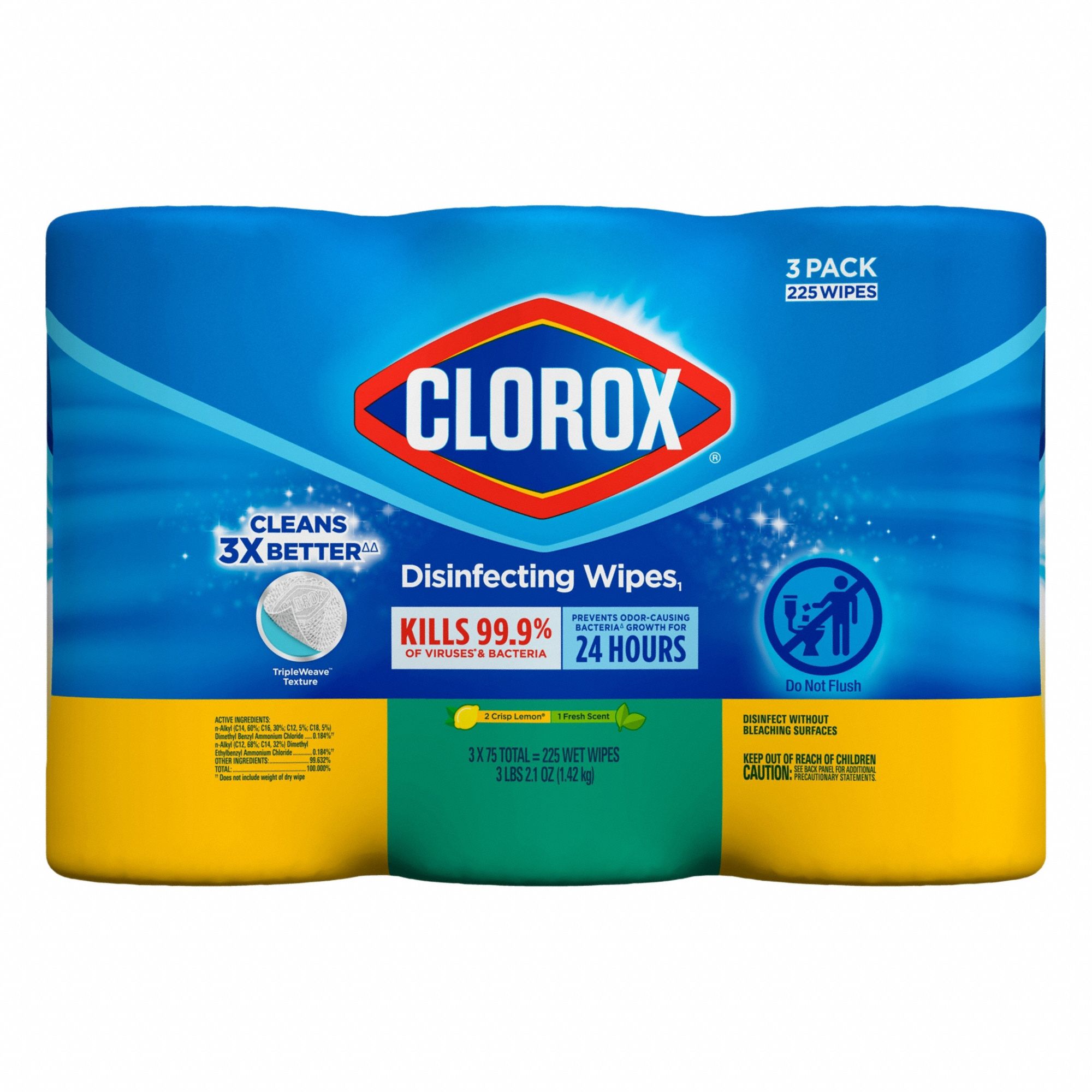 Bleach Free Wipes, Citrus Blend - Grainger