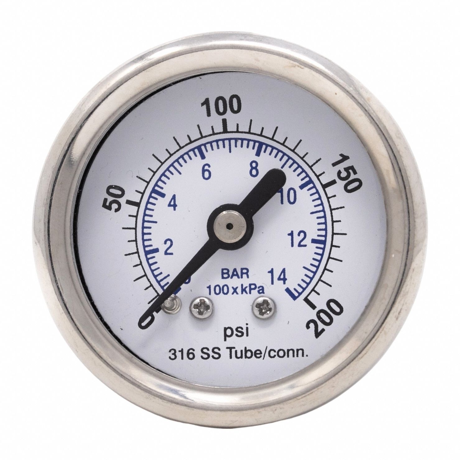 0 psi to 200 psi, 1 1/2 in Dial, Pressure Gauge - 859W04|PRO-302D-158G-01 - Grainger