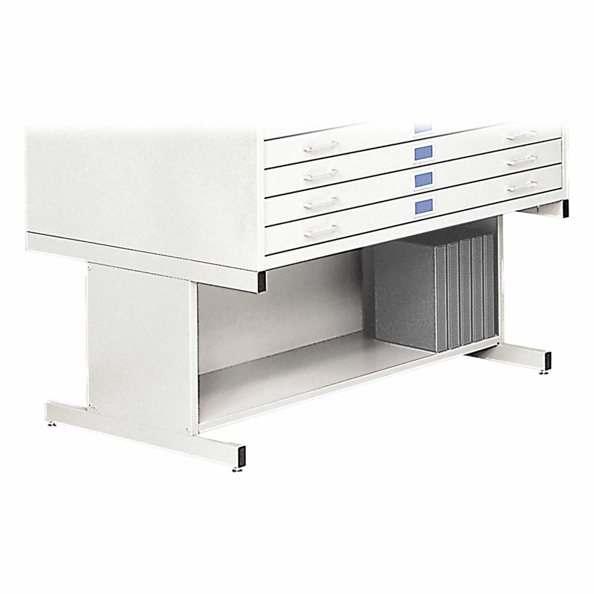 SAFCO PRODUCTS, White, 20 in Overall Ht, Flat File Cabinet Base ...
