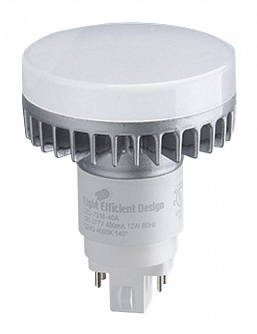 LIGHT EFFICIENT DESIGN, 4-Pin (G24q/GX24q), LED, Compact LED Bulb ...
