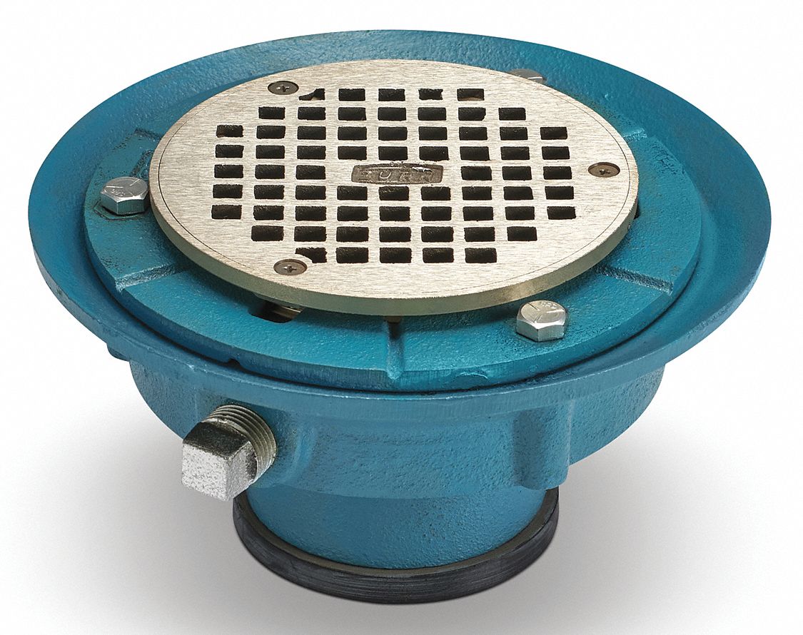 ZURN, 7 in Overall Dia, 7 in Body Dia, Floor Drain - 306X79|FD2322-PO3 ...