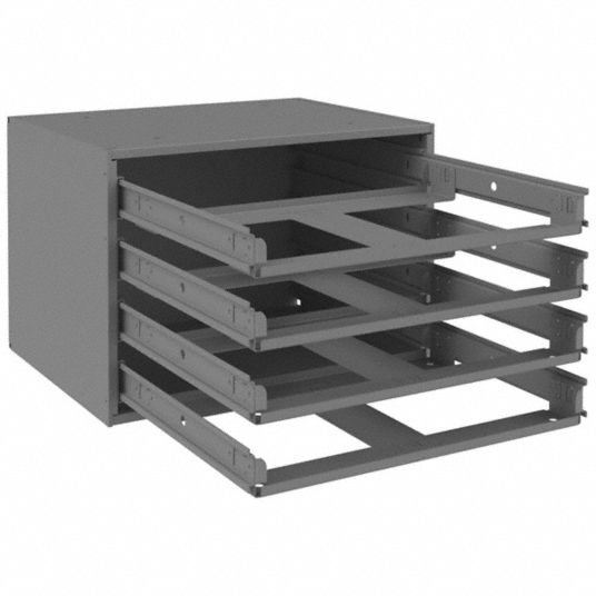 15 1/4 in x 11 3/4 in x 11 1/4 in, 4 Drawers, Sliding Drawer Cabinet ...