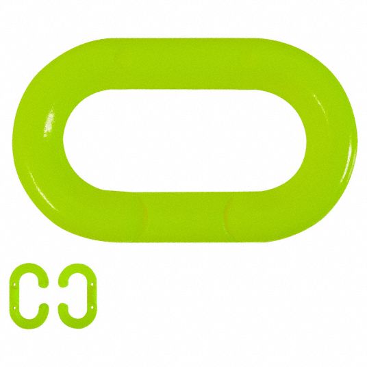 Green, 1 11/25 in Overall Lg, Chain Link for Plastic Chain Barrier ...