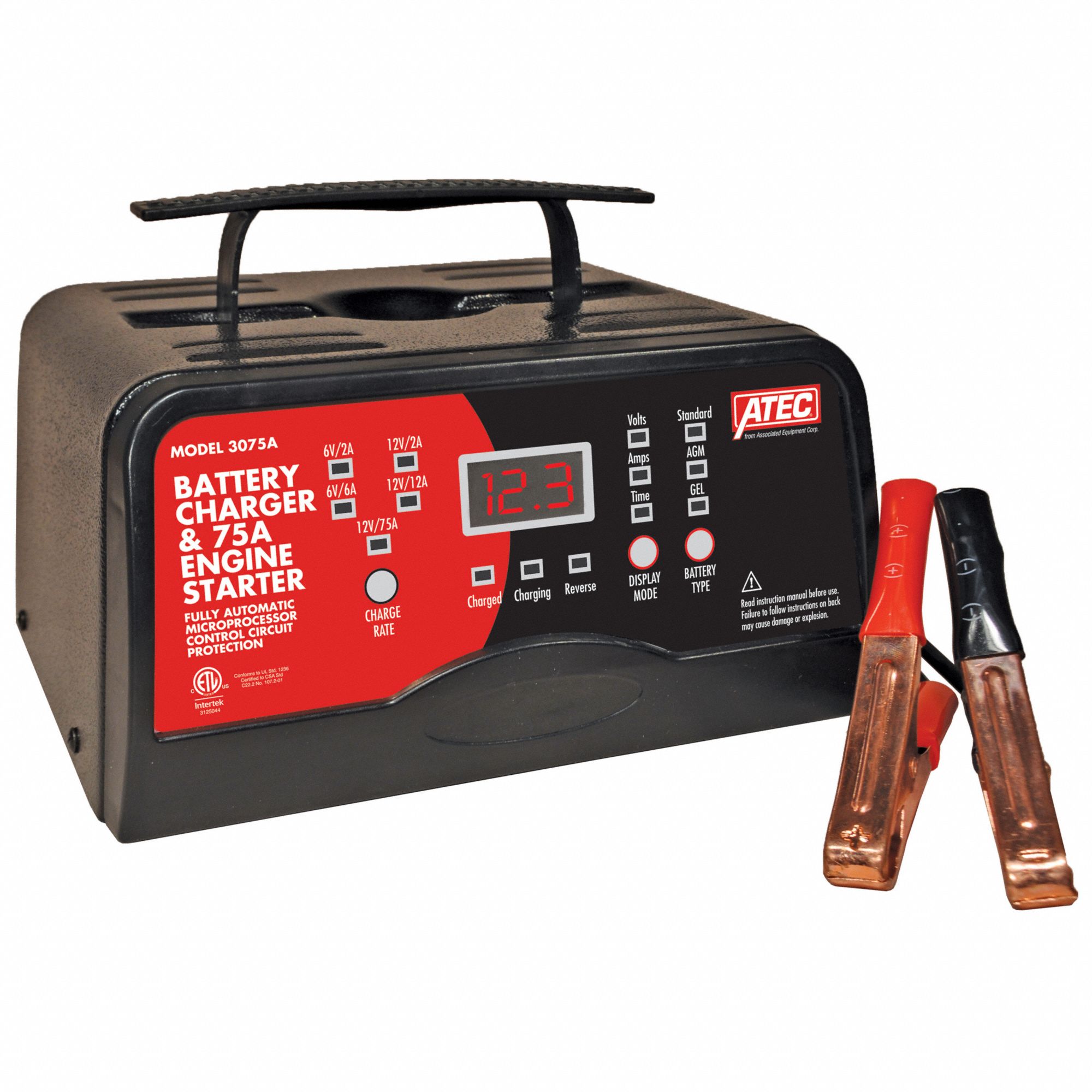 ATEC, Charging, Auto, Battery Charger - 45RK39|3075A - Grainger