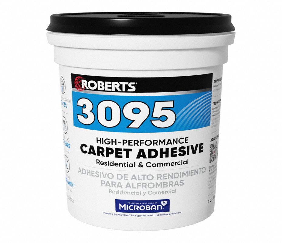 ROBERTS Adhesivo para Alfombras 1 gal. , Color Beige , Tiempo de Curado ...