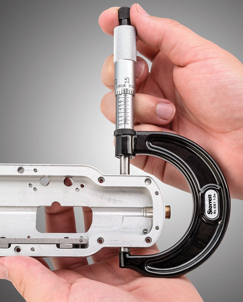 STARRETT Mechanical Outside Micrometer: Inch, 1 in to 2 in Range, +/-0. ...