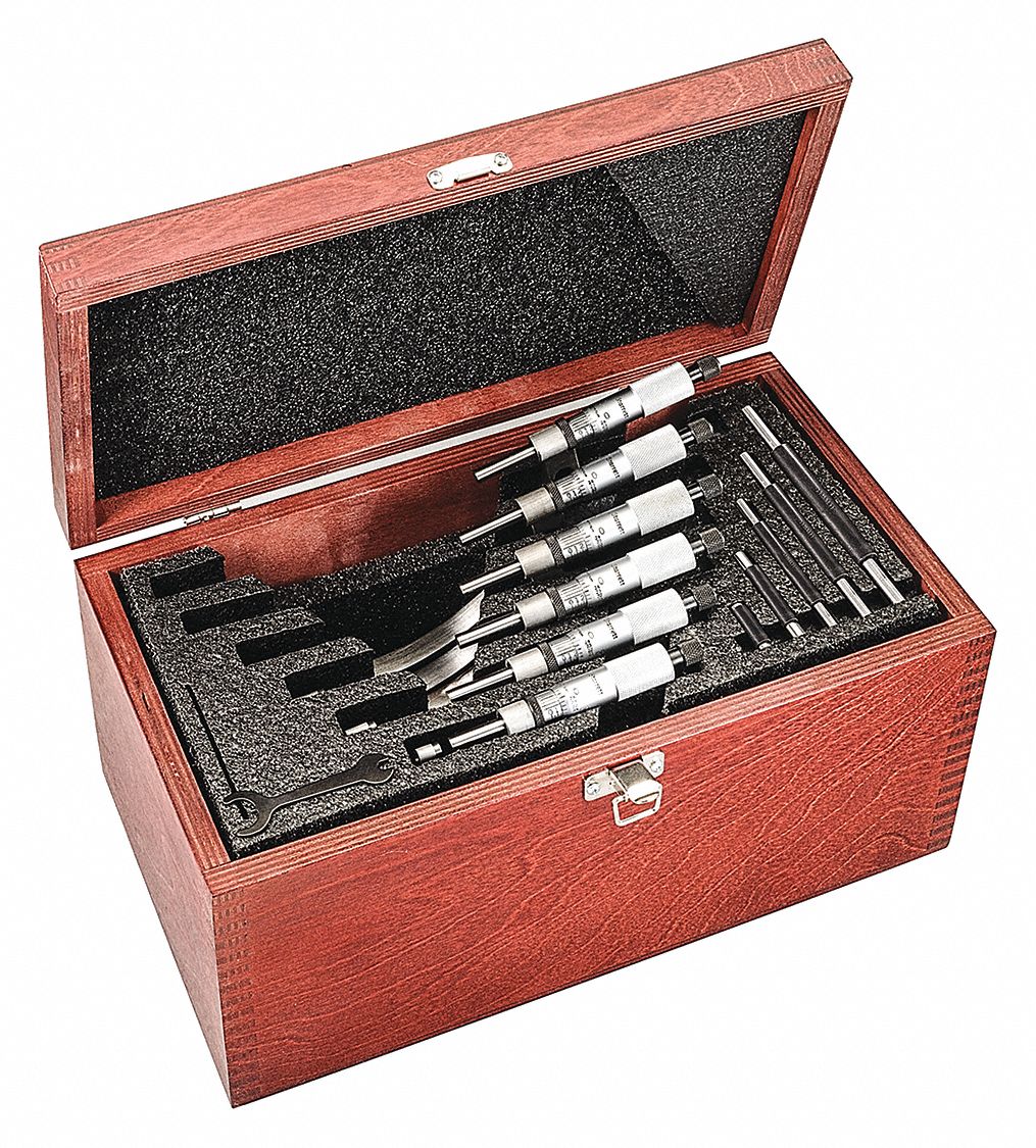 Outside Micrometer Set, Range 0 to 6 in, SPC Output No, Resolution 0. ...