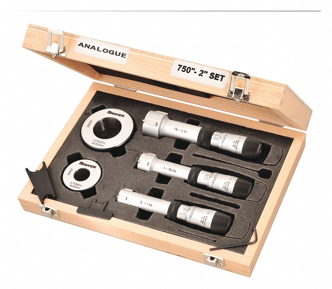 STARRETT, 2 in to 4 in Range, +/-0.0002 in Accuracy, Mechanical 3-Point ... STARRETT, 2 in to 4 in Range, +/-0.0002 in Accuracy, Mechanical 3-Point ...