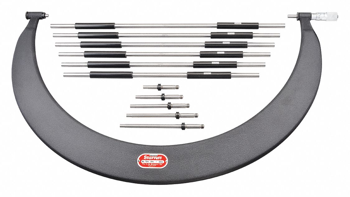 STARRETT, 18 in to 24 in, Mechanical, Mechanical Interchangeable-Anvil ...