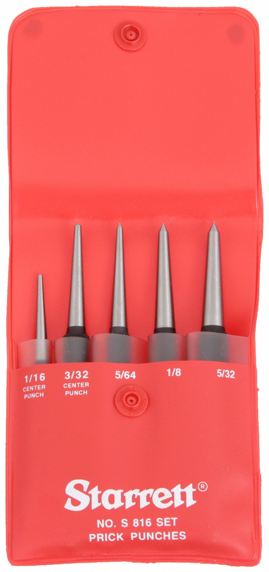 1/8 in_1/16 in_3/32 in_5/32 in Tip Size, 4 in Overall Lg, Prick Punch Set - 30A653|S816PC - Grainger