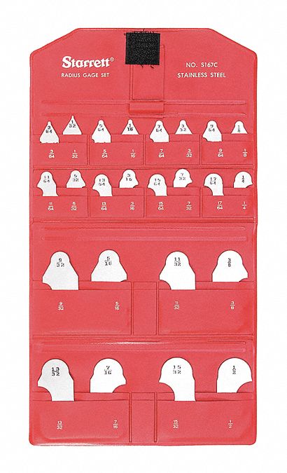 STARRETT, 24 Leaves, Radius Gage Wo/Holder - 30A777|S167CZ - Grainger