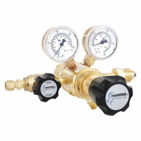 HARRIS High Purity Gas Regulator: Two Stage, CGA 580 Inlet, 1/4 in Tube ...