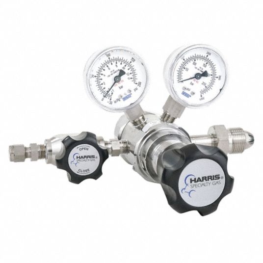 HARRIS, Two Stage, CGA 580 Inlet, High Purity Gas Regulator - 30AA77 ...