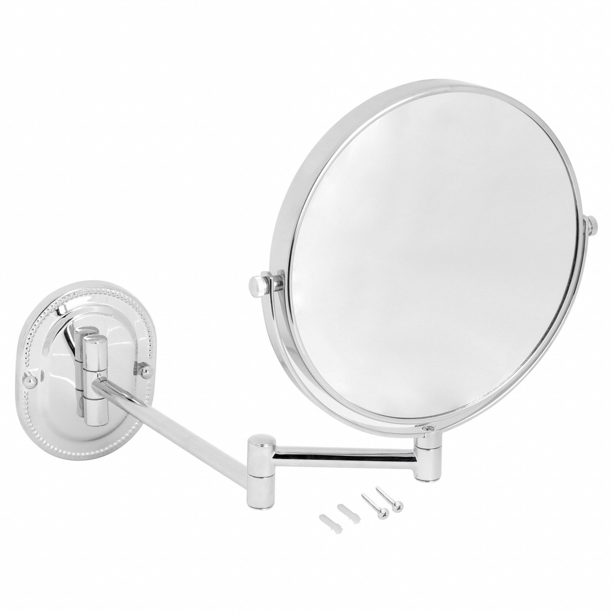 SEE ALL, Round, 13 in x 11 in x 3 in, Wall Makeup Mirror - 30AC28 ...