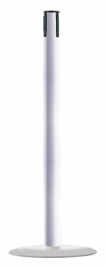 TENSABARRIER, Round Flat, 37 1/2 in Post Ht, Single Belt Receiver Post ...