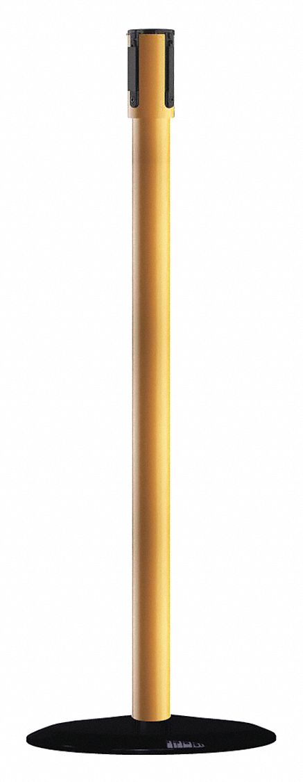 TENSABARRIER, 38 in Post Ht, Yellow, Single Belt Receiver Post - 30AC62 ...