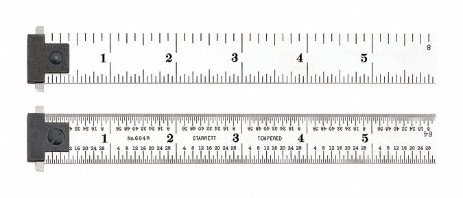 Starrett 6 Double Hook Rule 1/8, 1/16, 1/32, 1/64 Grads, 46% OFF