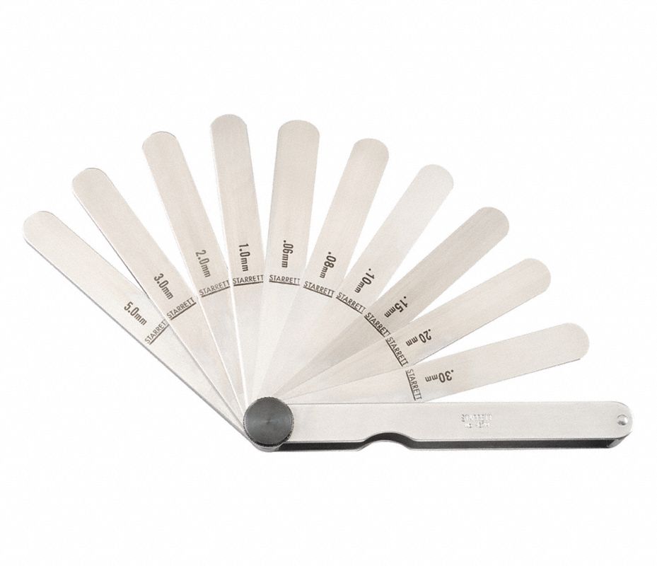 STARRETT Juego de Calibradores de Espesor Hojas: 13 Acero 0.04 a 5.00mm ...