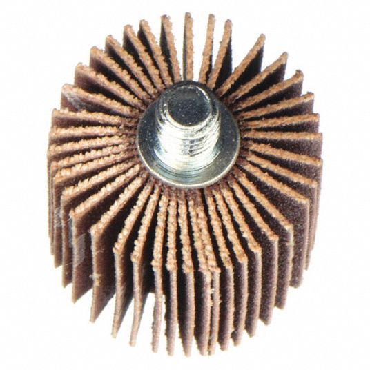 Coated, Threaded, Mounted Flap Wheel, Ceramic, 1 in Diameter - Grainger