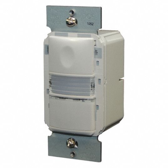 Wall Switch Box, 1050 sq ft Passive Infrared, White - Grainger