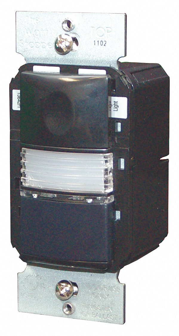 Wall Switch Box, 1050 sq ft Passive Infrared, Black - Grainger