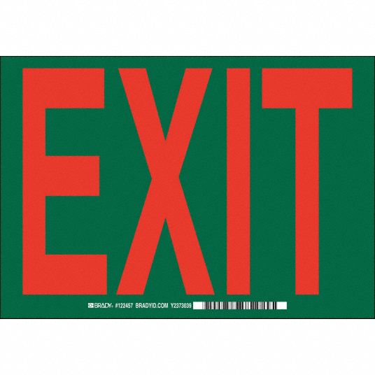 Plastic, Exit Sign, 10" Width, 7" Height, Double-Sided No, With ...