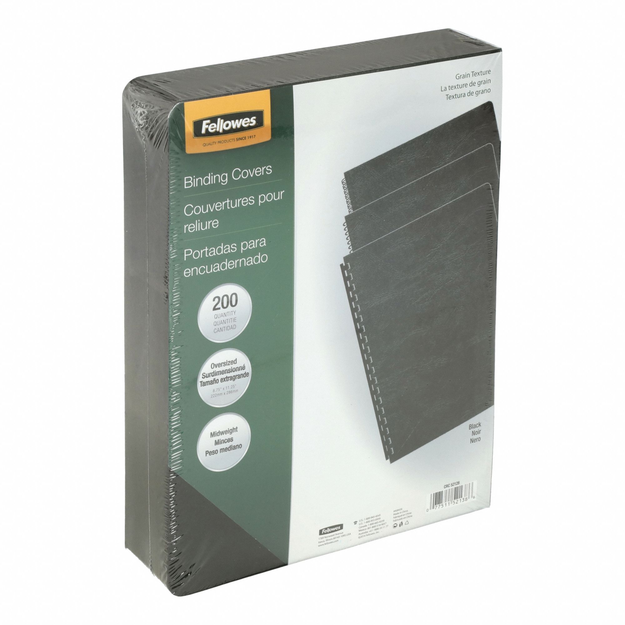 FELLOWES, 11 1/4 in Ht, 8 3/4 in Wd, Binding Covers - 30D535|52138 ...