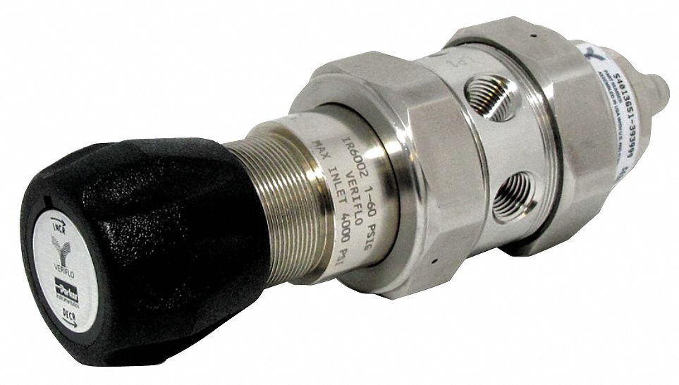 Dual Stage Pressure Regulator, 316L Stainless Steel, 10 to 250 psi ...