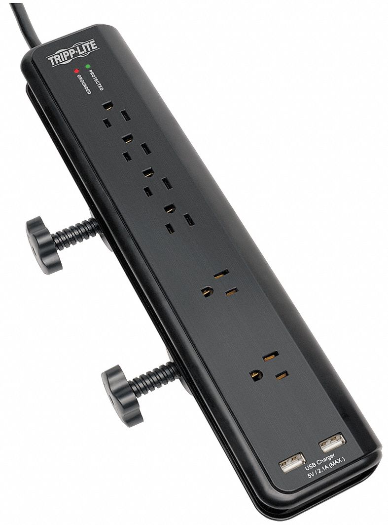 TRIPP LITE Datacom Surge Protector: 6 Outlets, NEMA 5-15R, NEMA 5-15P ...