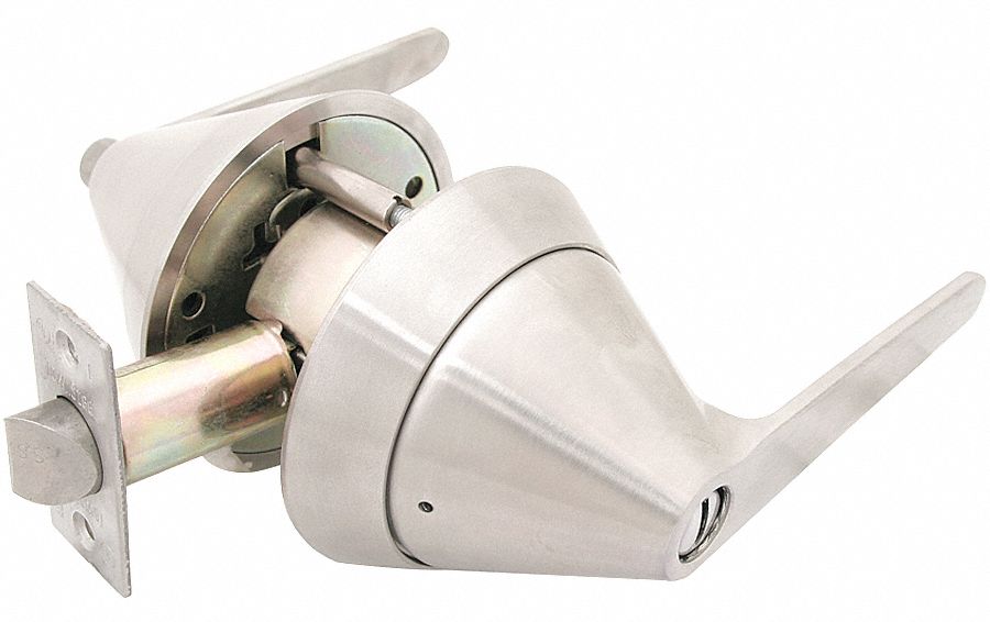 Antiligature Lever, Mechanical, Heavy Duty, Satin Stainless Steel, 2-3/ ...