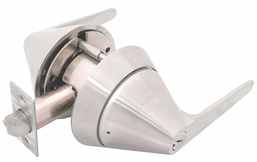 Antiligature Lever, Mechanical, Heavy Duty, Satin Stainless Steel, 2 3/ ...