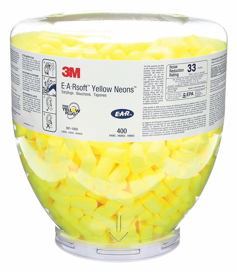 3M Ear Plug Dispenser Refill: Dispenser Refill, Bullet, 33 dB NRR ...