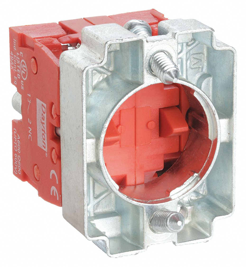 DAYTON, 22 mm Panel Mounting Size, 2NC, Contact Block - 30G083|30G083 ...